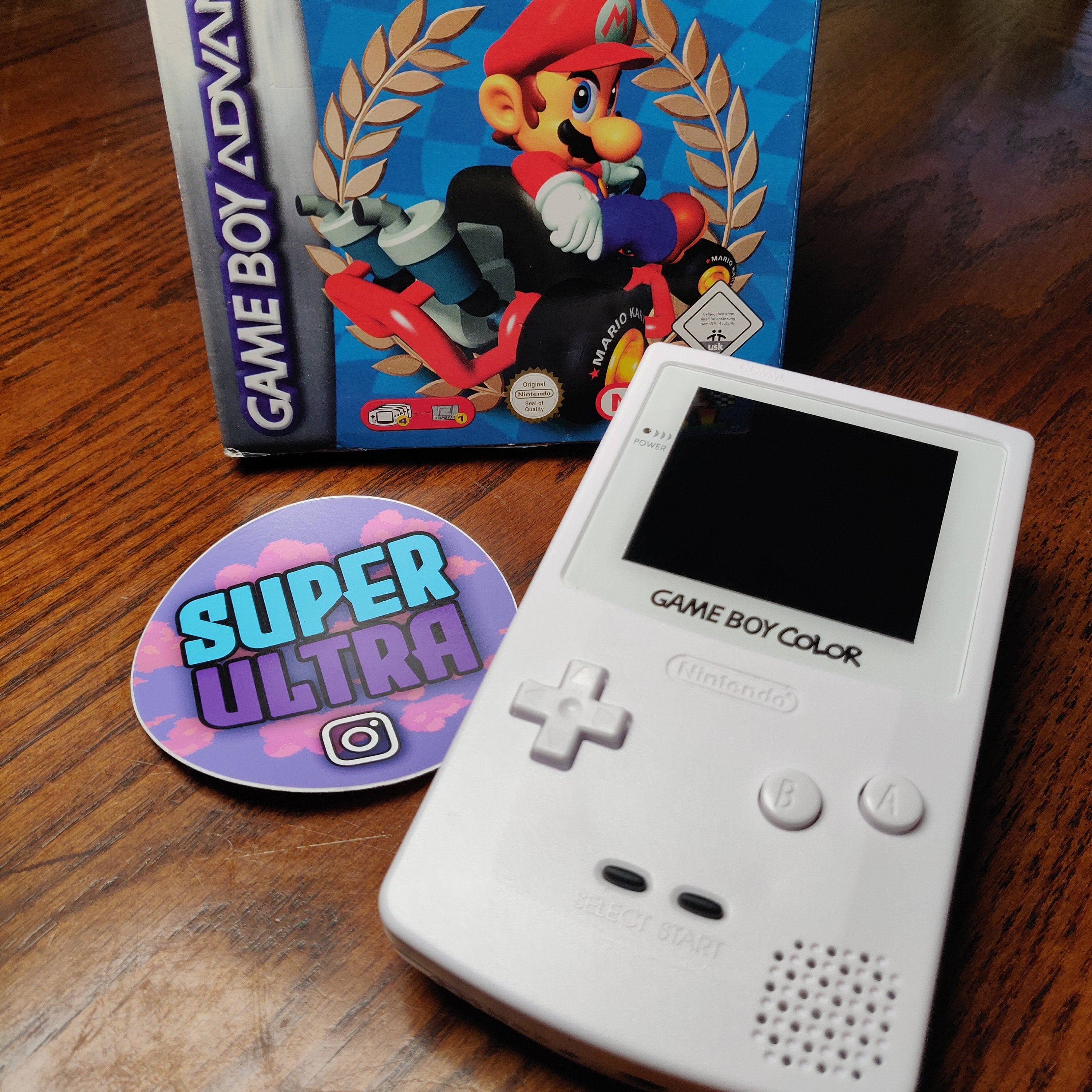Pure White Gameboy Color Modded Upgraded IPS Display Screen – Super Ultra